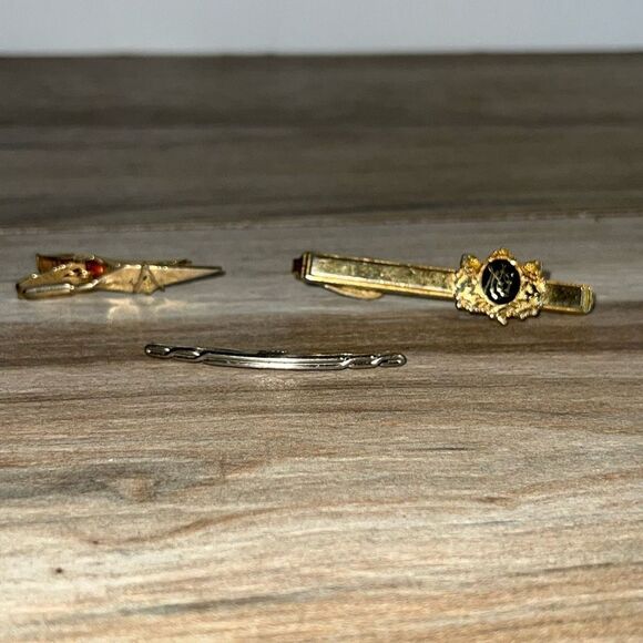 Accessories | Vintage Tie Bars Mens Set 3 Tiebars Silver And Gold Tone ...